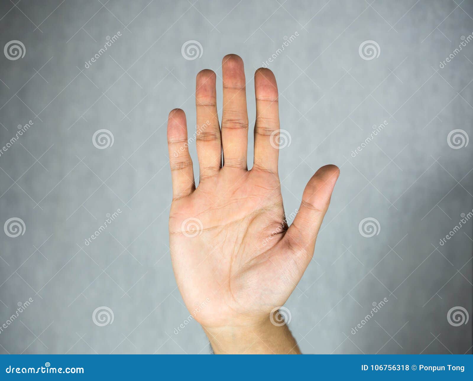 Stop Hand Gesture Sign, Open Hand Stock Photo - Image of person, black ...