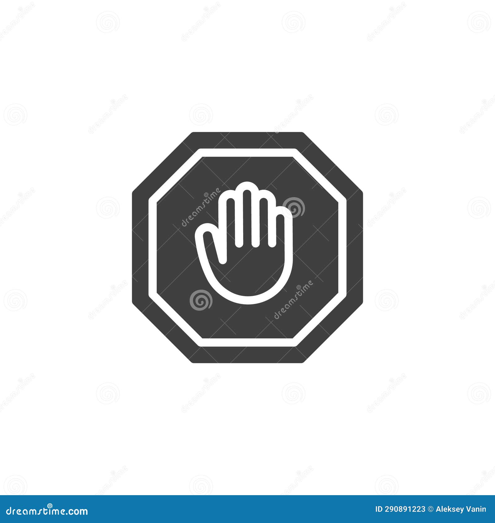 Stop Hand Gesture Vector Icon Stock Vector - Illustration of design ...