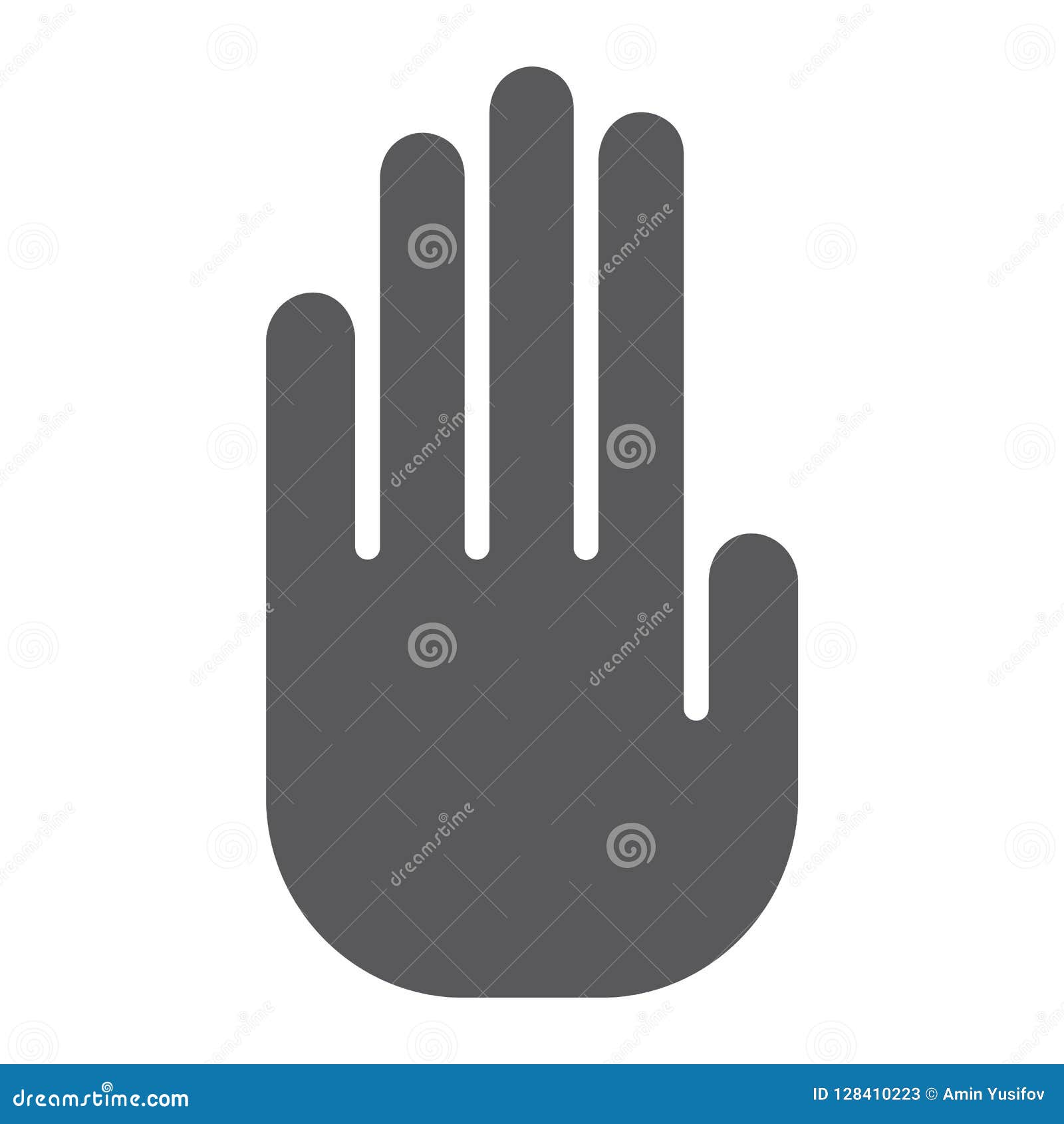 Stop Hand Glyph Icon, Warning and Palm, Stop Sign, Vector Graphics, a ...
