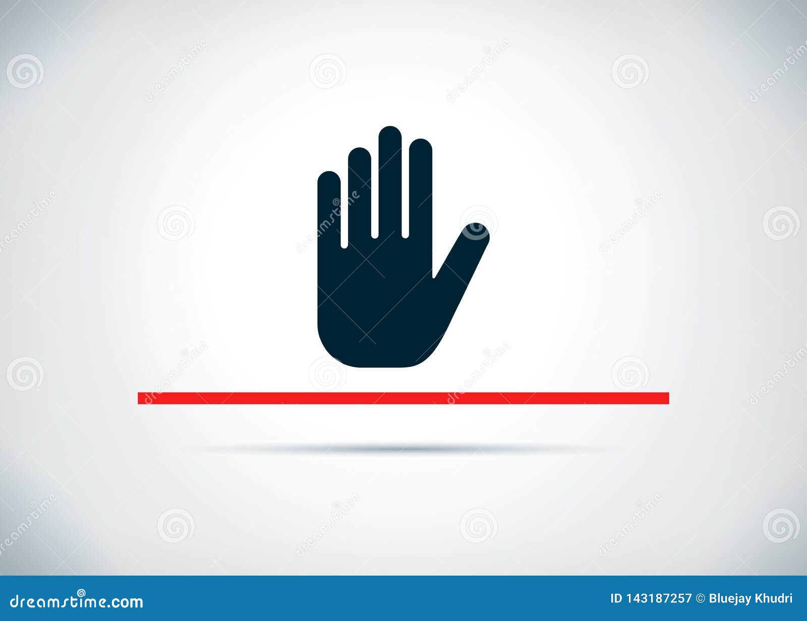 Stop Hand Icon Abstract Flat Background Design Illustration Stock ...