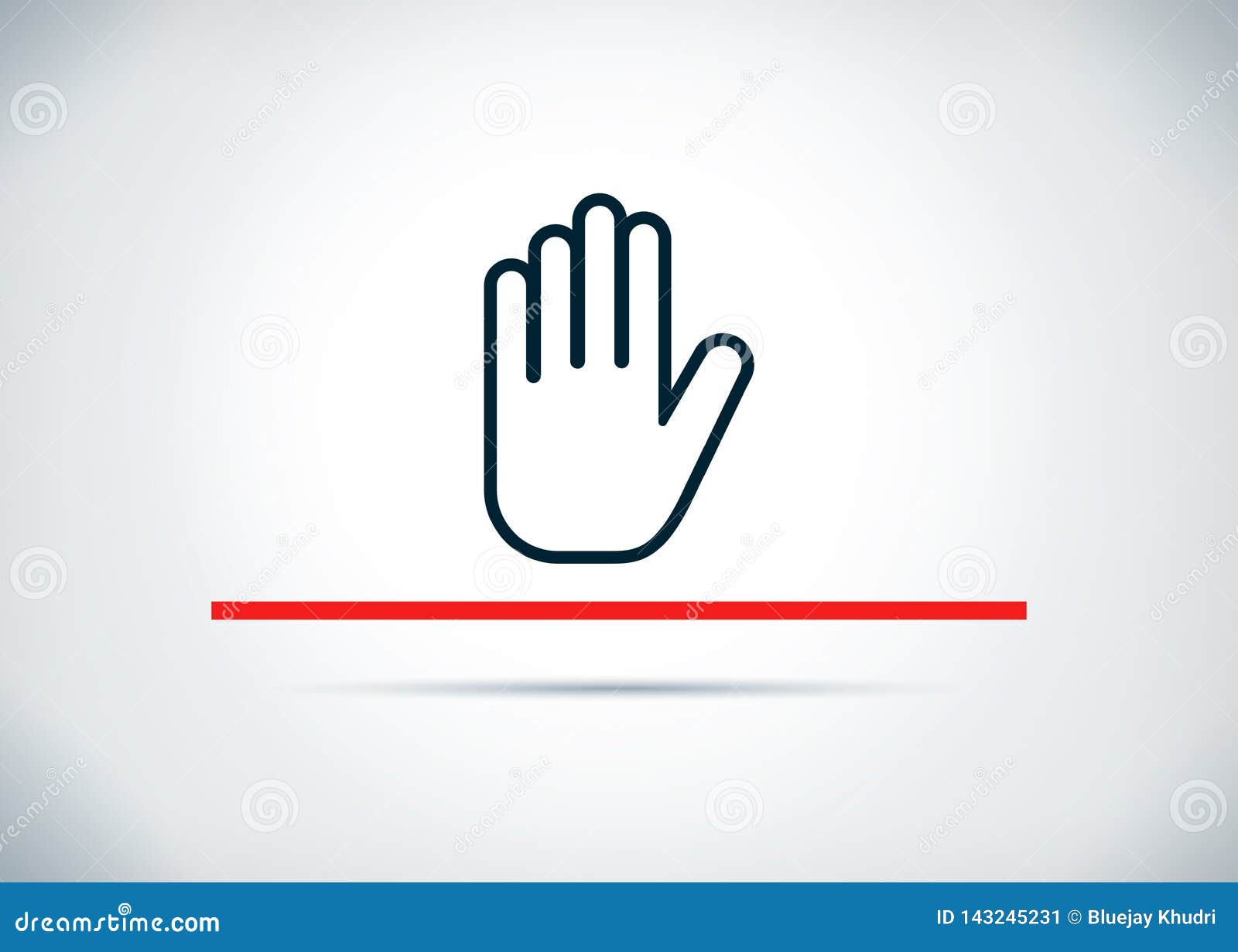 Stop Hand Icon Abstract Flat Background Design Illustration Stock ...