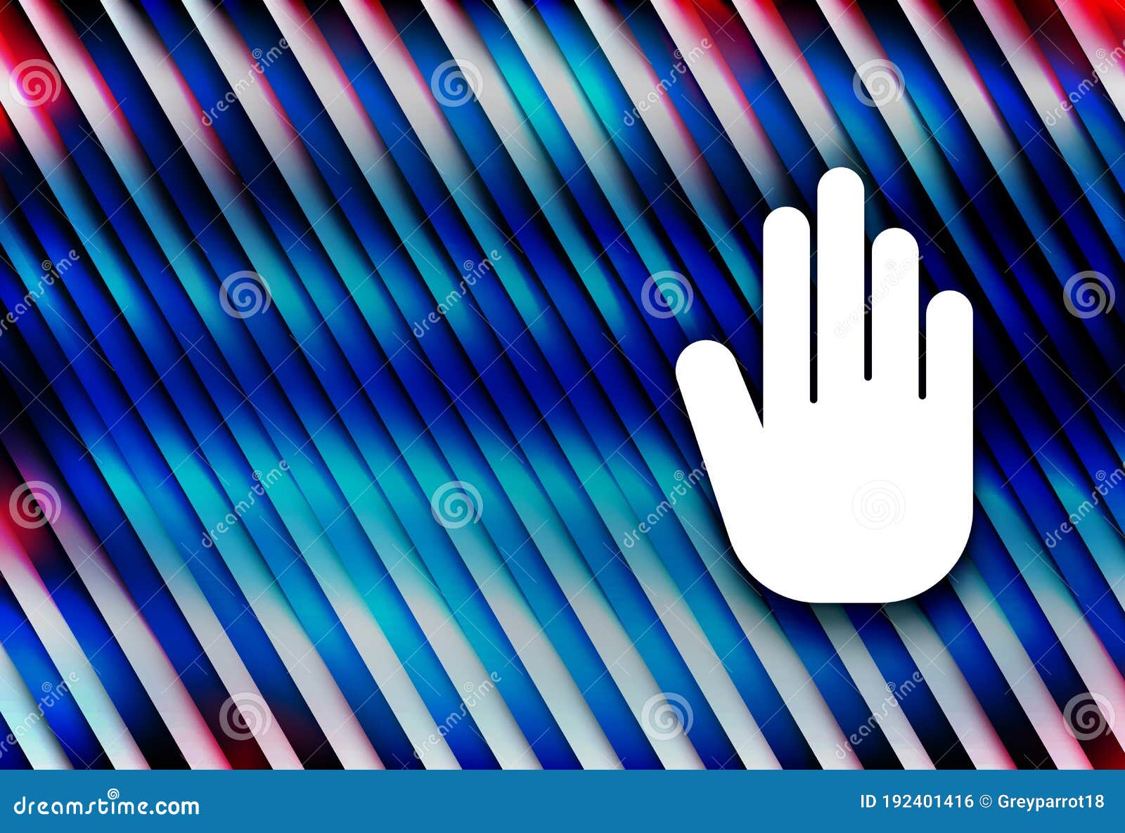 Stop Hand Icon Colorful Bright Motion Background Illustration Stock ...