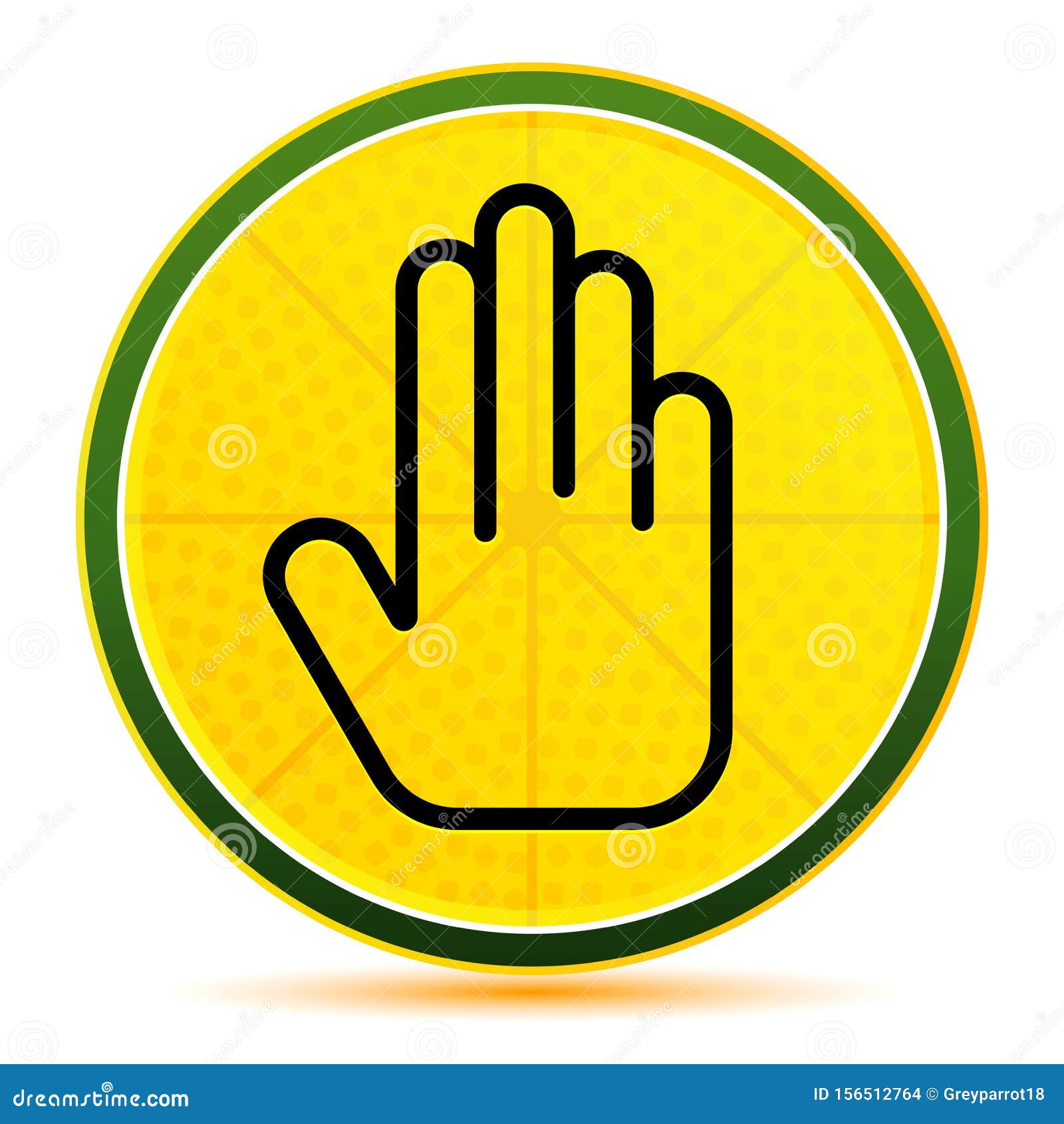 Yellow Stop Sign With Hand