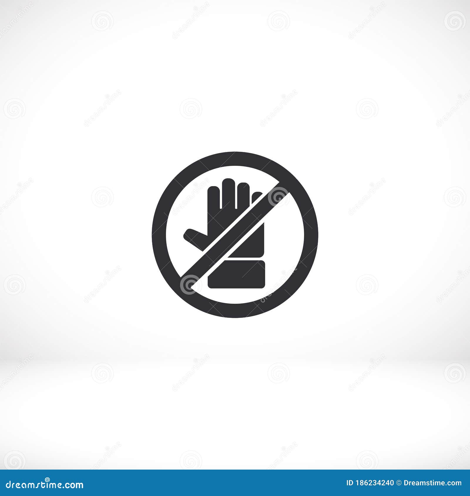 Stop Hand, Icon. Vector Stop. Do Not Touch with Your Hand. Ban. Flat ...