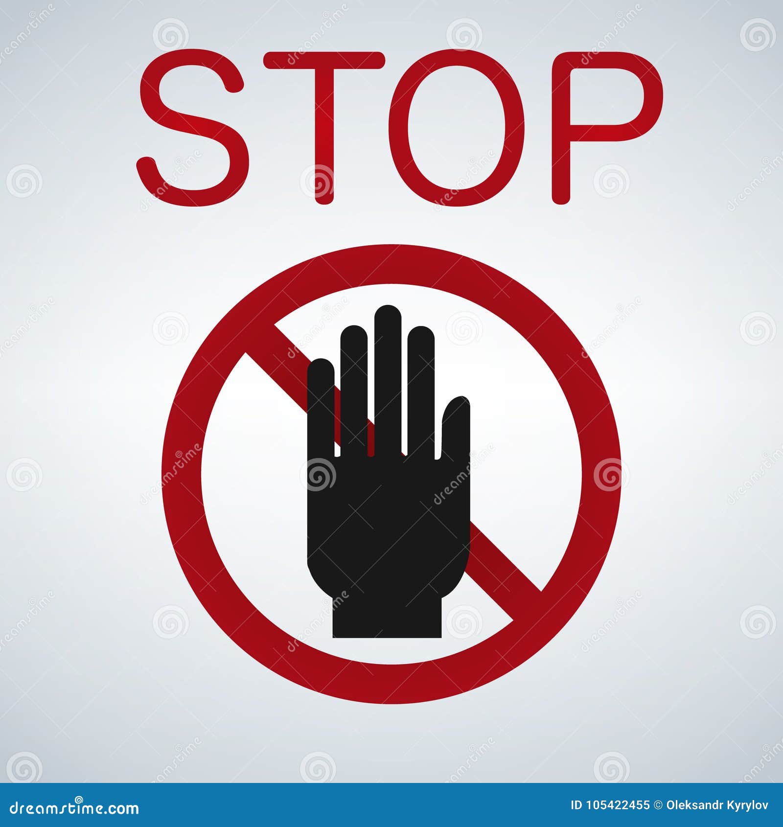 Stop hand icon stock vector. Illustration of admission - 105422455