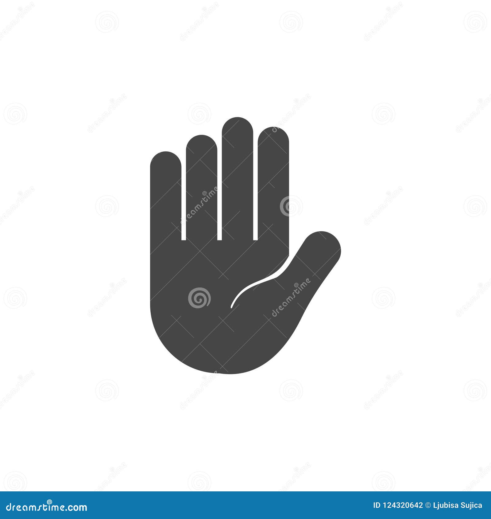 Stop hand Icon Vector stock vector. Illustration of abstract - 124320642