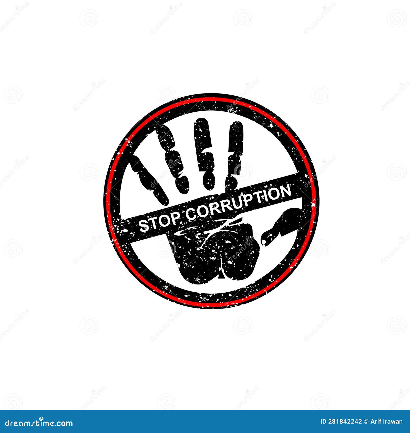Stop Hand Logo Circle Logo Vector Illustration Sign Stock Vector ...
