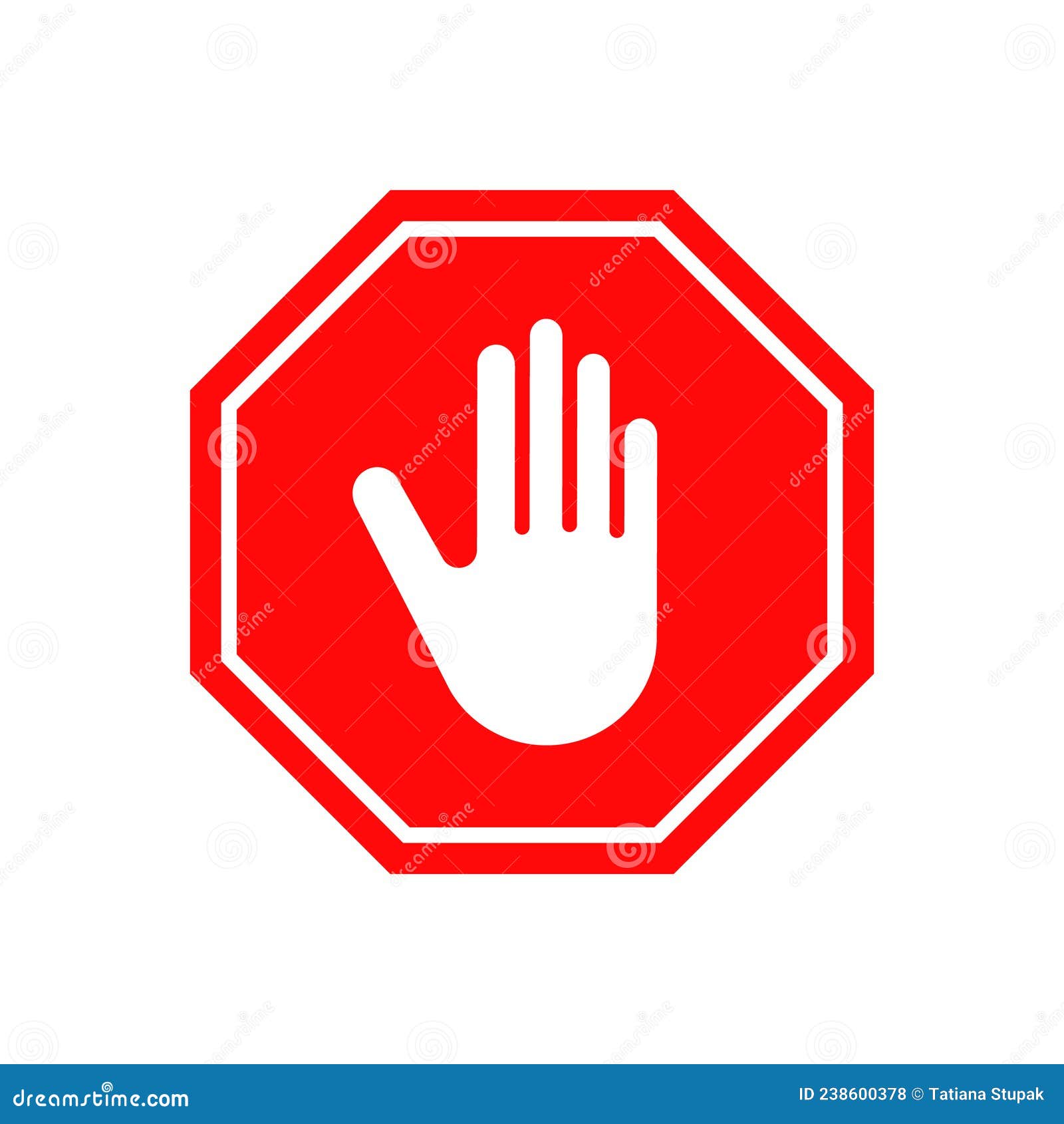 Stop Hand Palm Sign, Vector Isolated Icon Stock Vector - Illustration ...