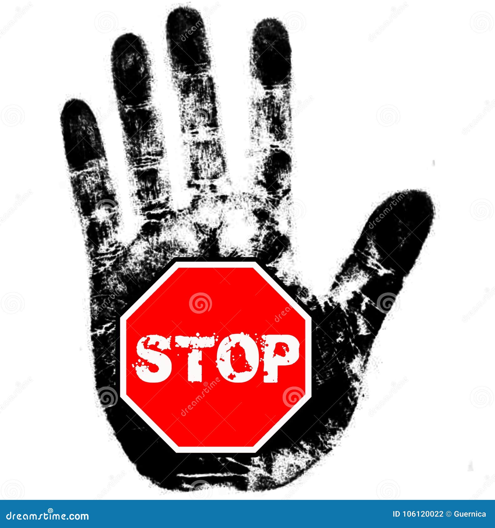 Stop! hand print stock illustration. Illustration of product - 106120022