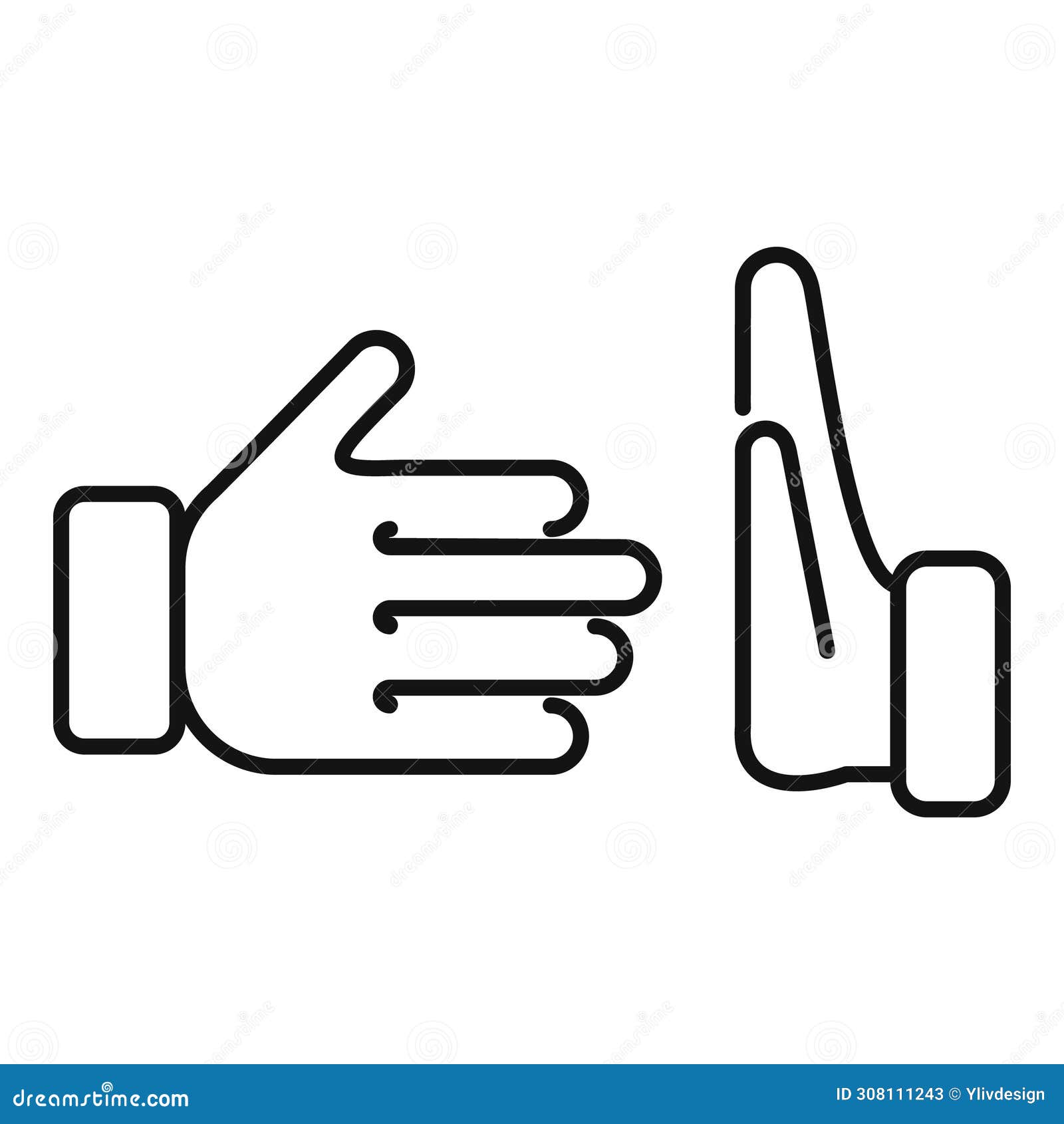 Stop Hand Shake Icon Outline Vector. Avoid Contact Stock Illustration ...
