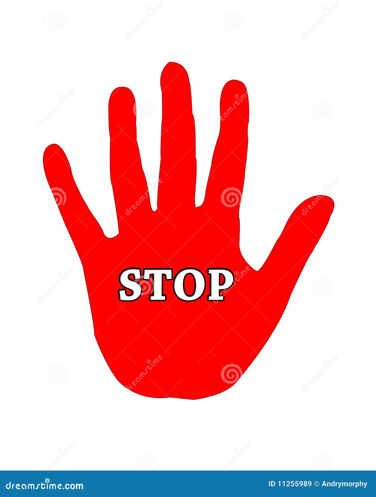 Stop hand sign stock illustration. Illustration of object - 11255989