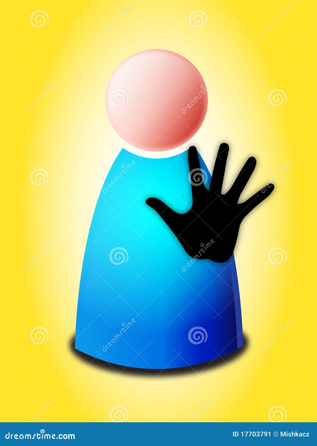 Stop hand sign stock vector. Illustration of creation - 17703791