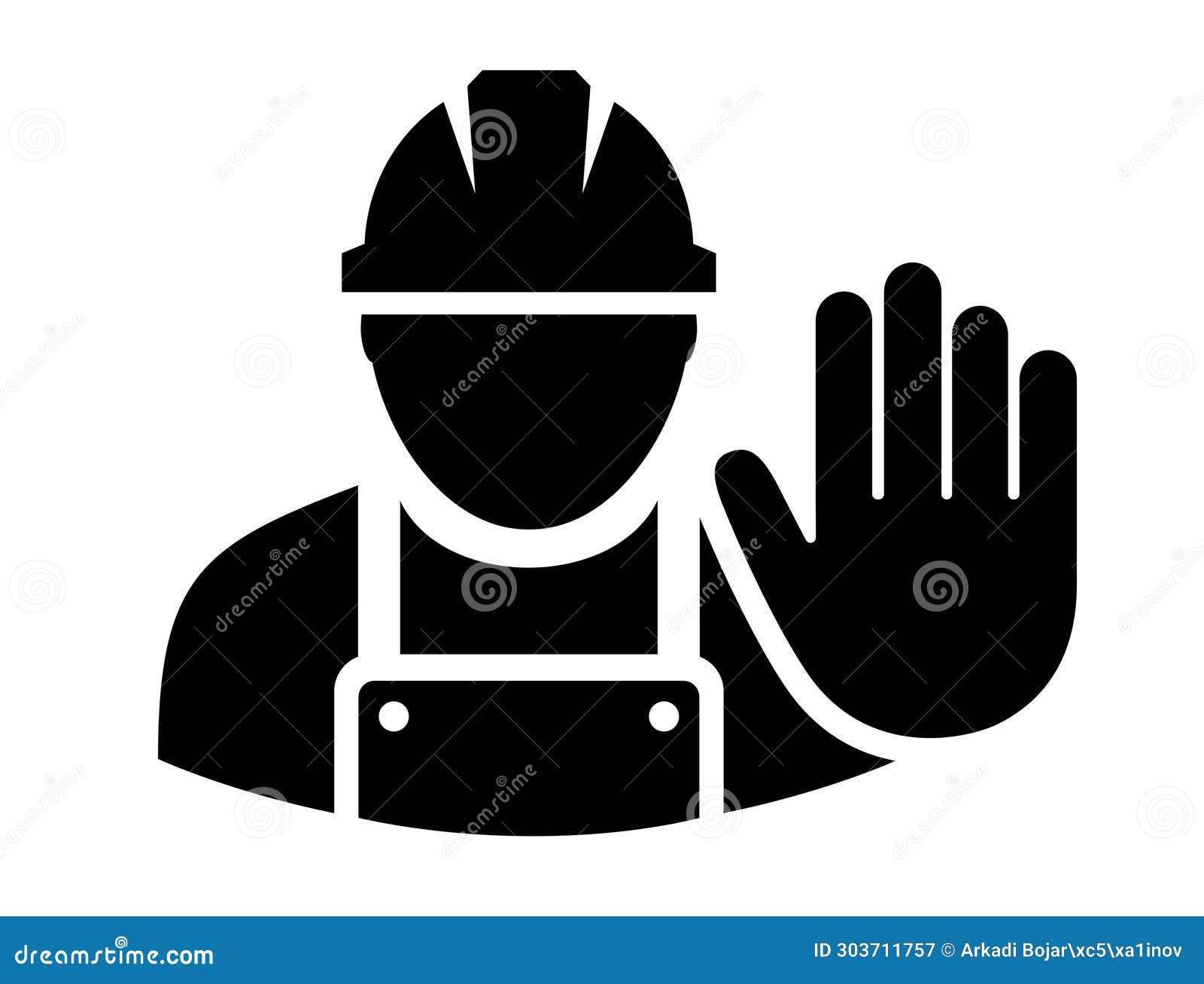 Stop Hand Sign, Construction Site Restricted Area Stock Vector ...