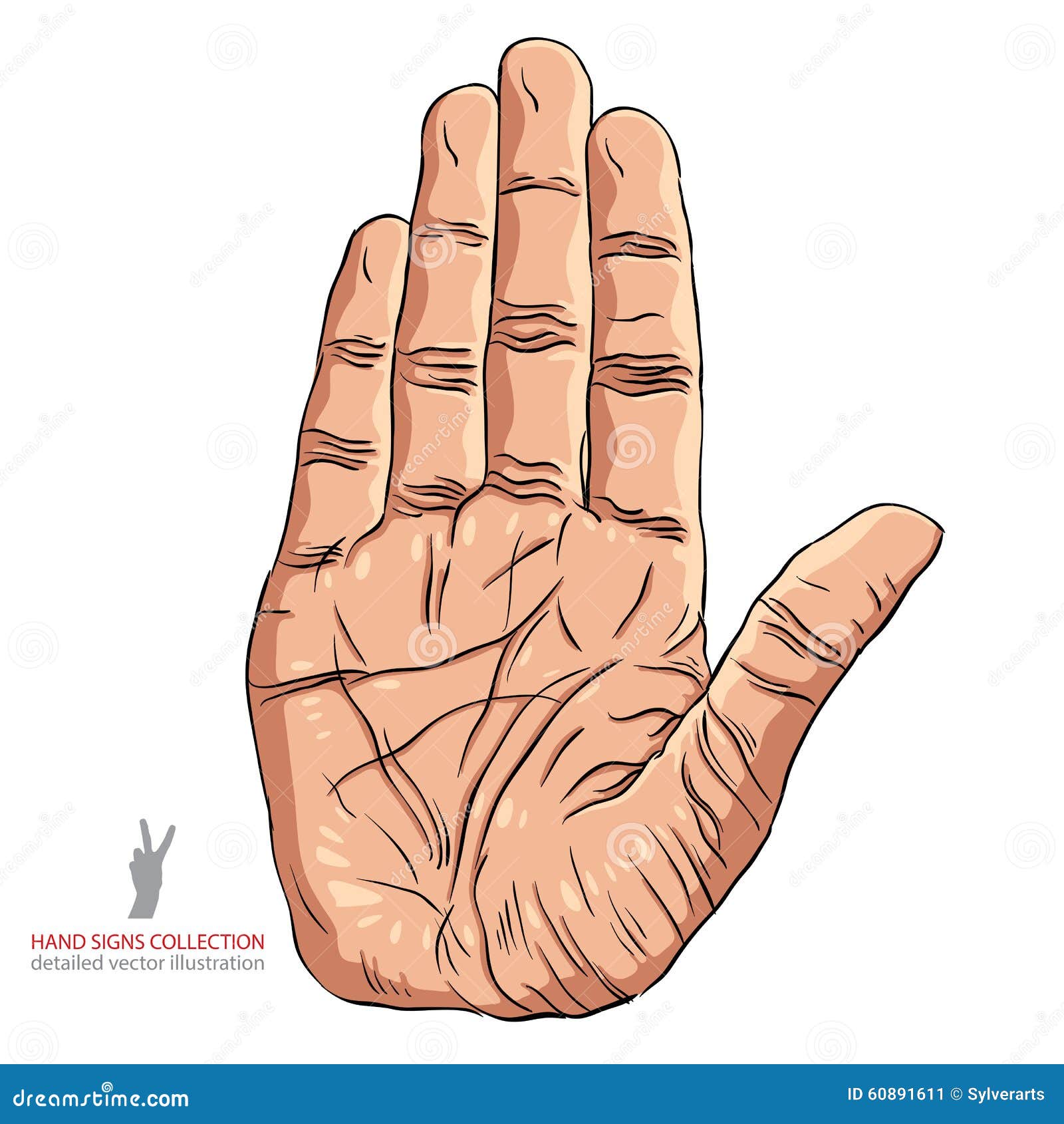 Stop Hand Sign, Detailed Vector Illustration. Stock Vector ...