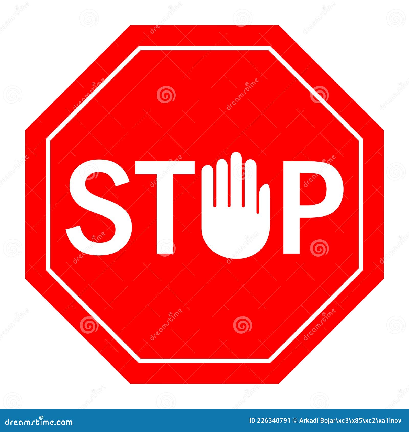 Stop hand sign stock vector. Illustration of hazard - 226340791