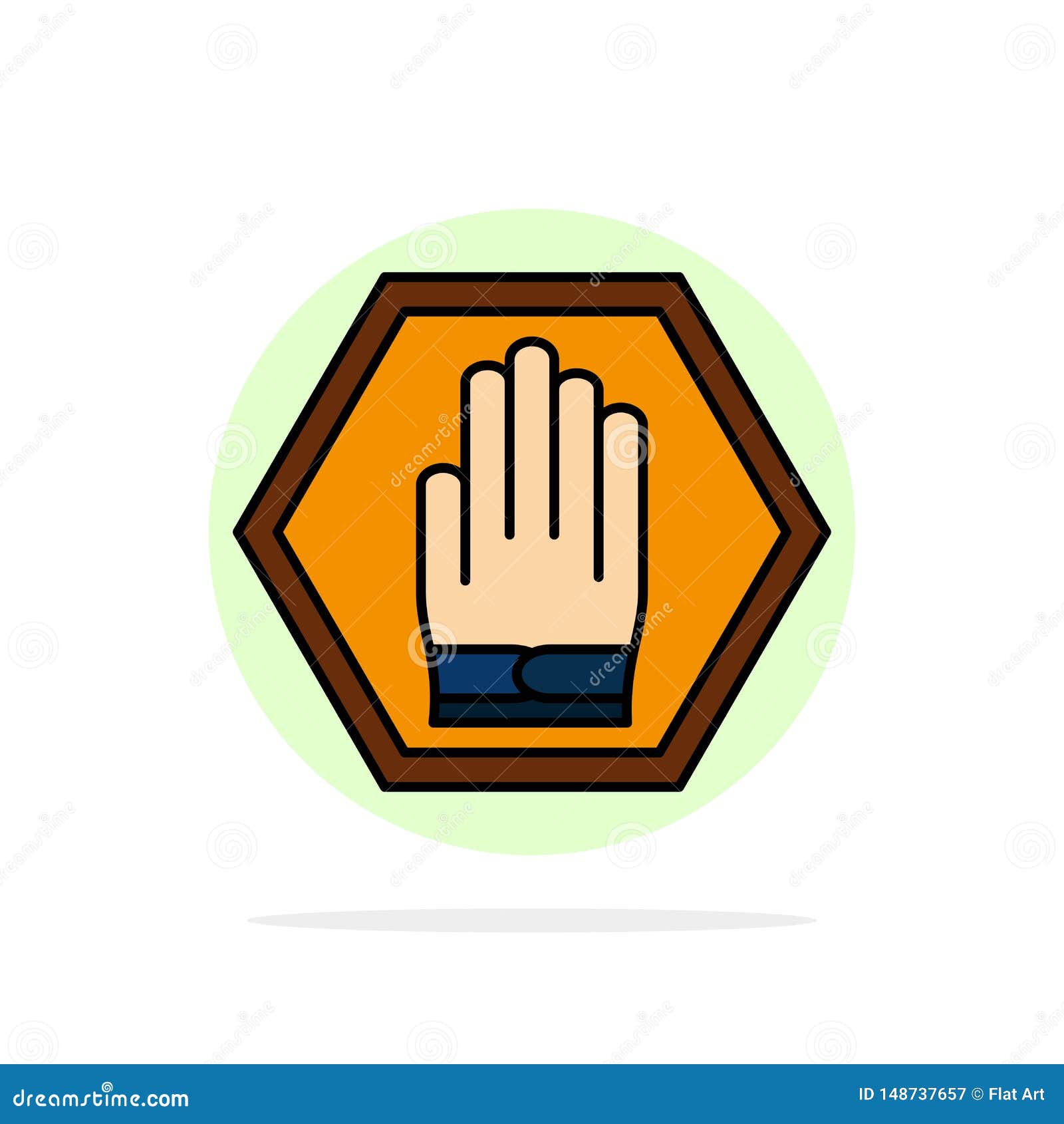 Stop, Hand, Sign, Traffic, Warning Abstract Circle Background Flat ...