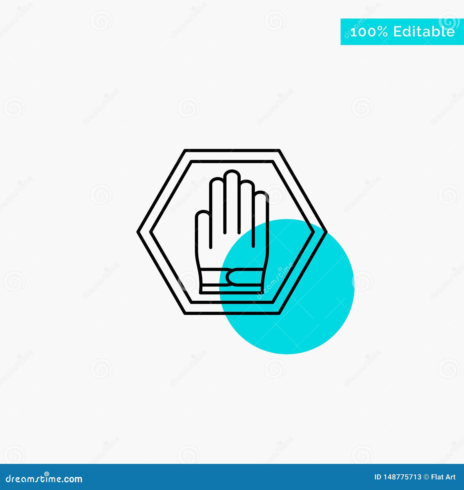 Stop, Hand, Sign, Traffic, Warning Turquoise Highlight Circle Point ...