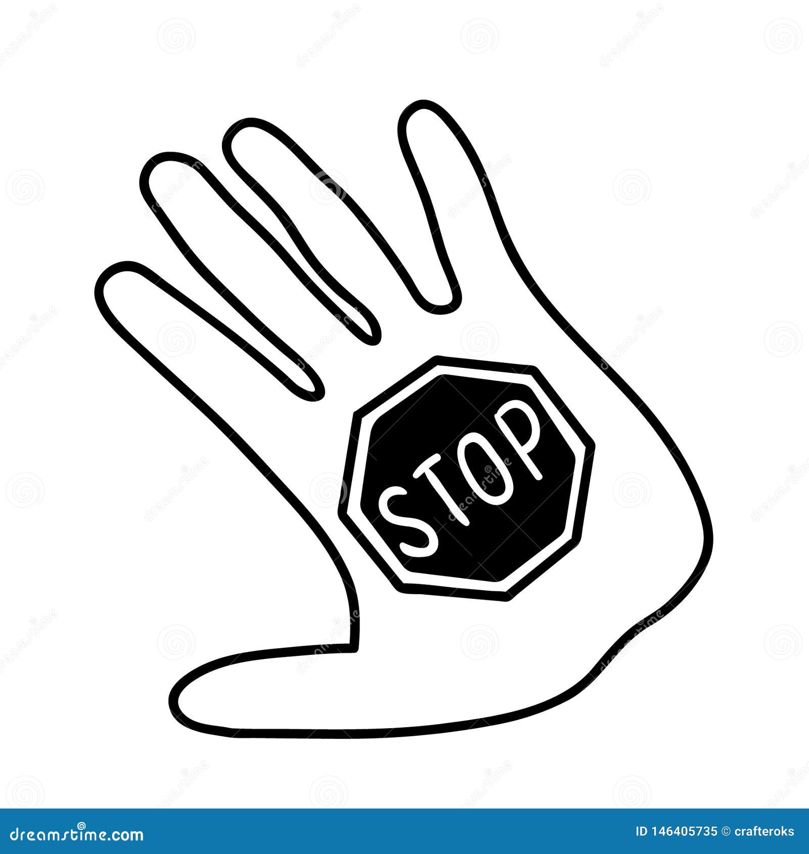 Stop Hand Sign Vector Illustration by Crafteroks Stock Vector ...