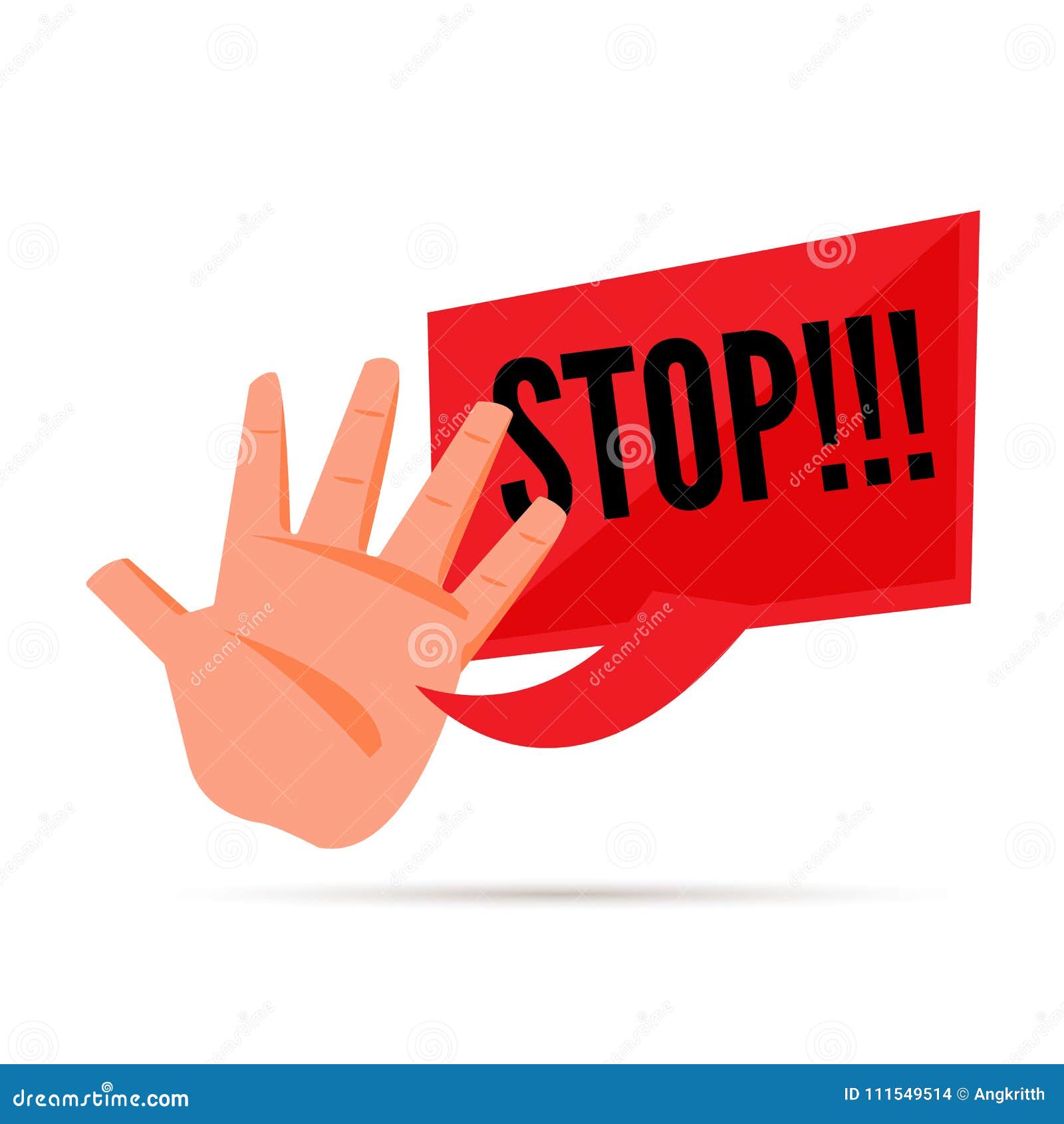 Stop Hand with `stop` Text - Illustration Stock Illustration ...