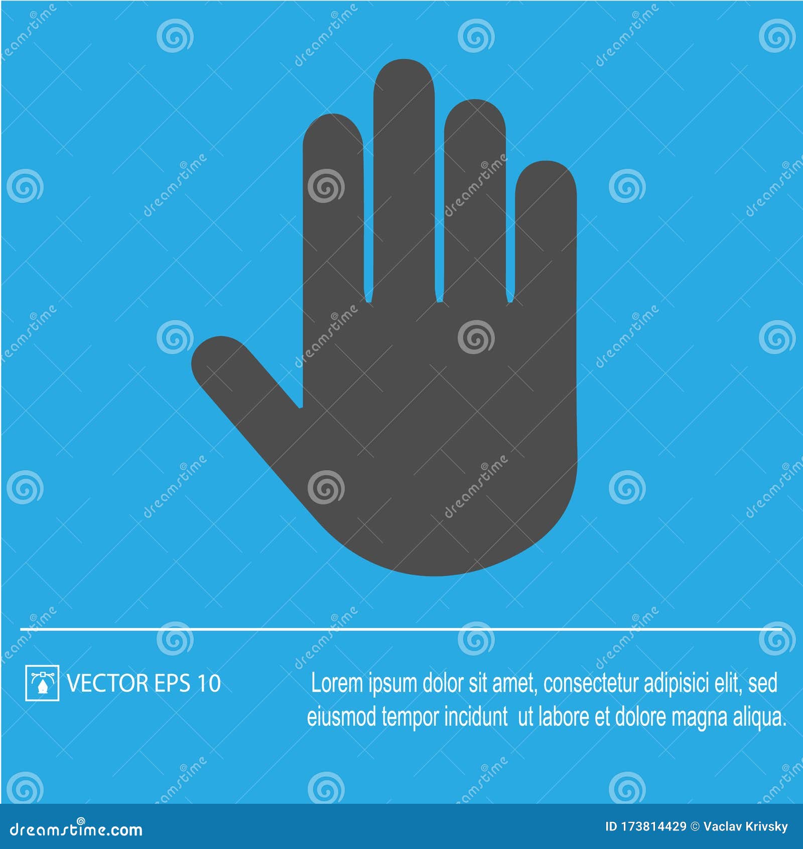 Stop Hand Vector Icon. Vector Illustration Stock Vector - Illustration ...