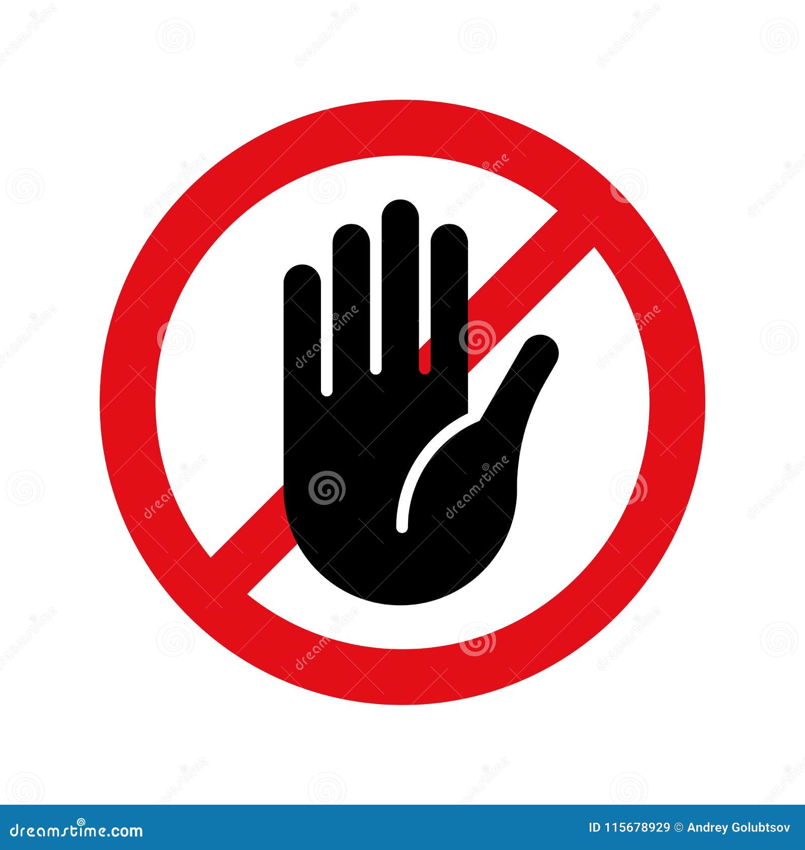 Stop Hand Vector No Entry Sign Icon Stock Vector - Illustration of ...