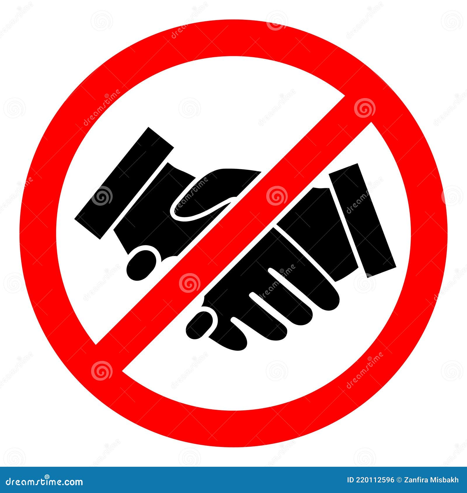 No Handshakes, Prohibition Sign. Prohibition Sign With Handshake Symbol ...
