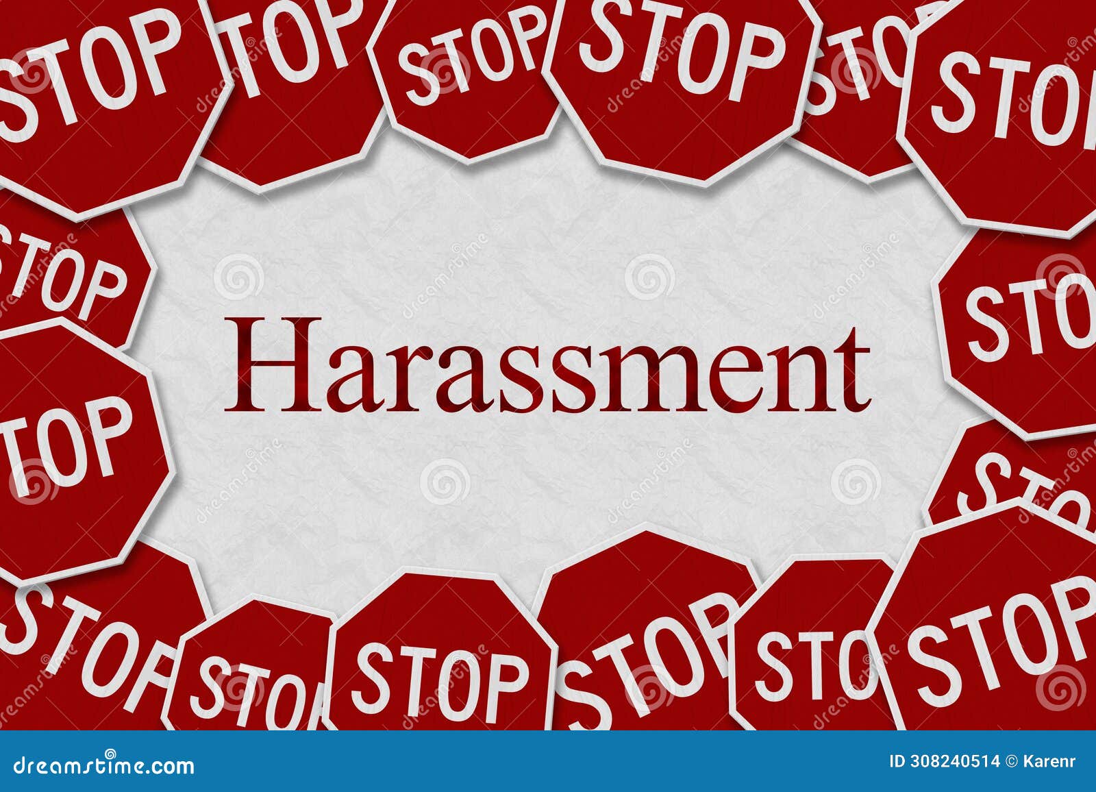 Stop Harassment Words Written On Male`s Hand. On White Background ...