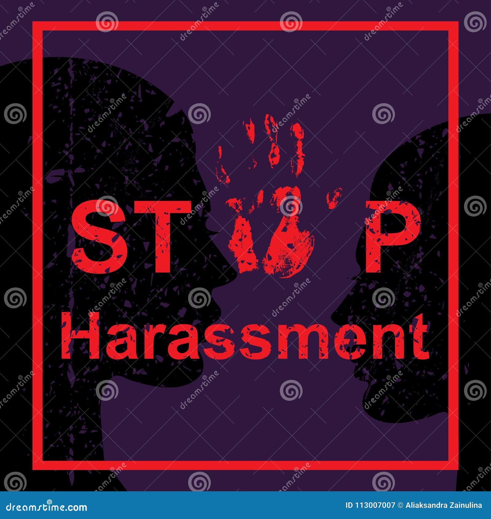Stop harassment of woman stock vector. Illustration of lady - 113007007