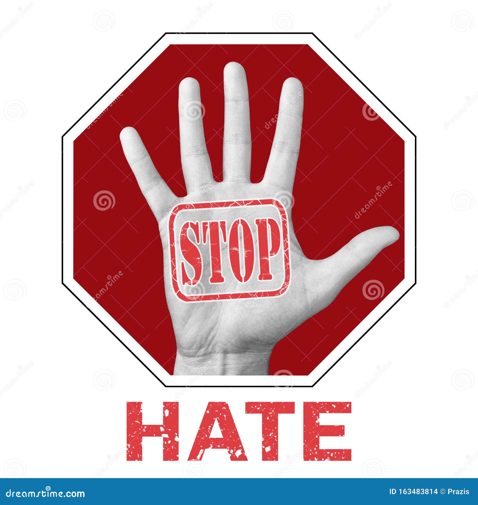 Stop Hate Conceptual Illustration. Open Hand with the Text Stop Hate ...