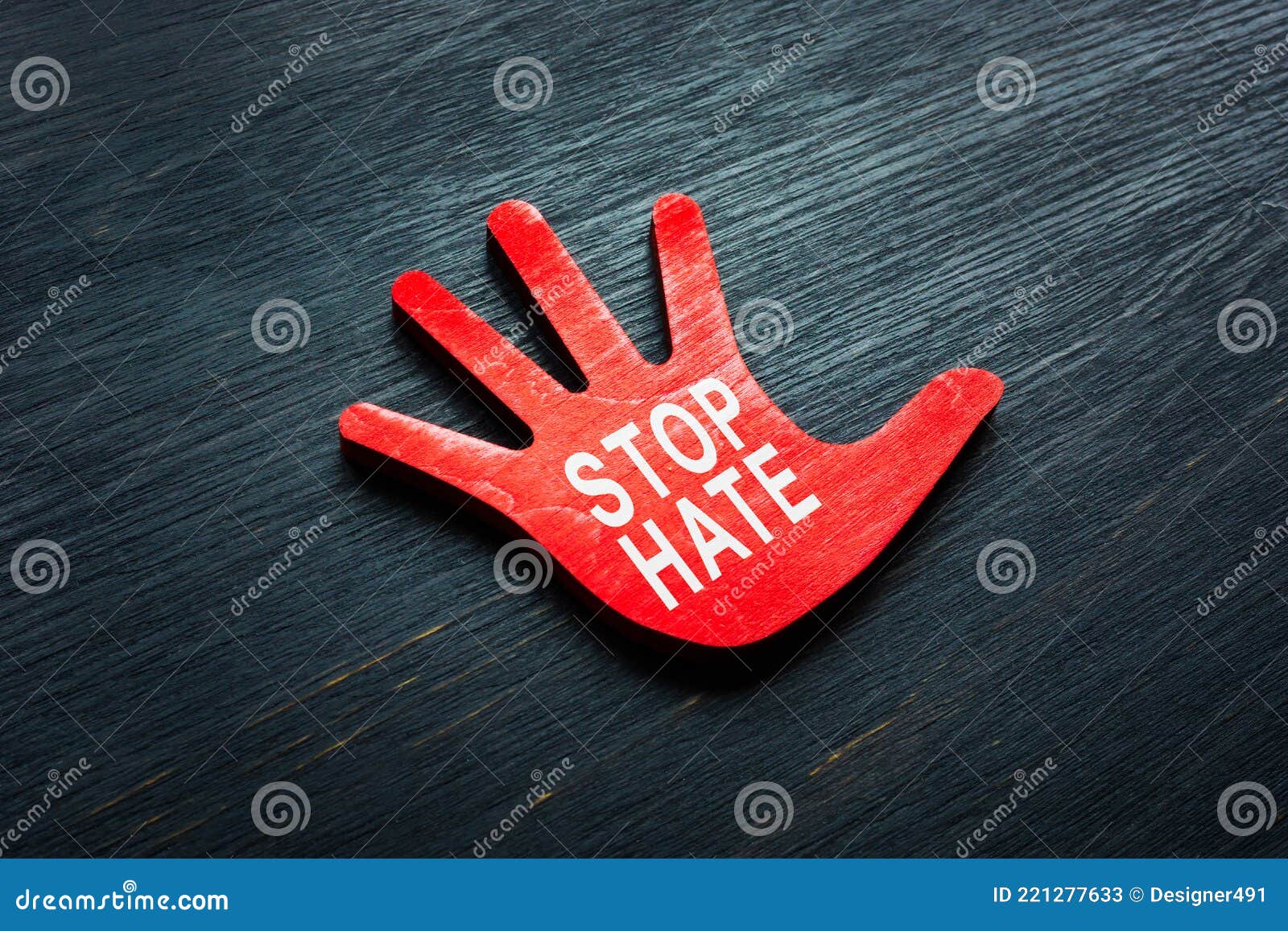 Stop Hate Phrase on the Small Hand. Stock Image - Image of harassment ...