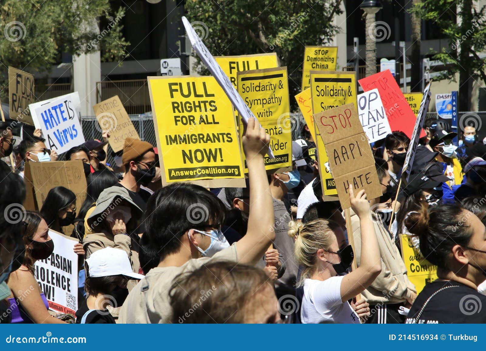Stop the Hate rally editorial stock image. Image of rally - 214516934