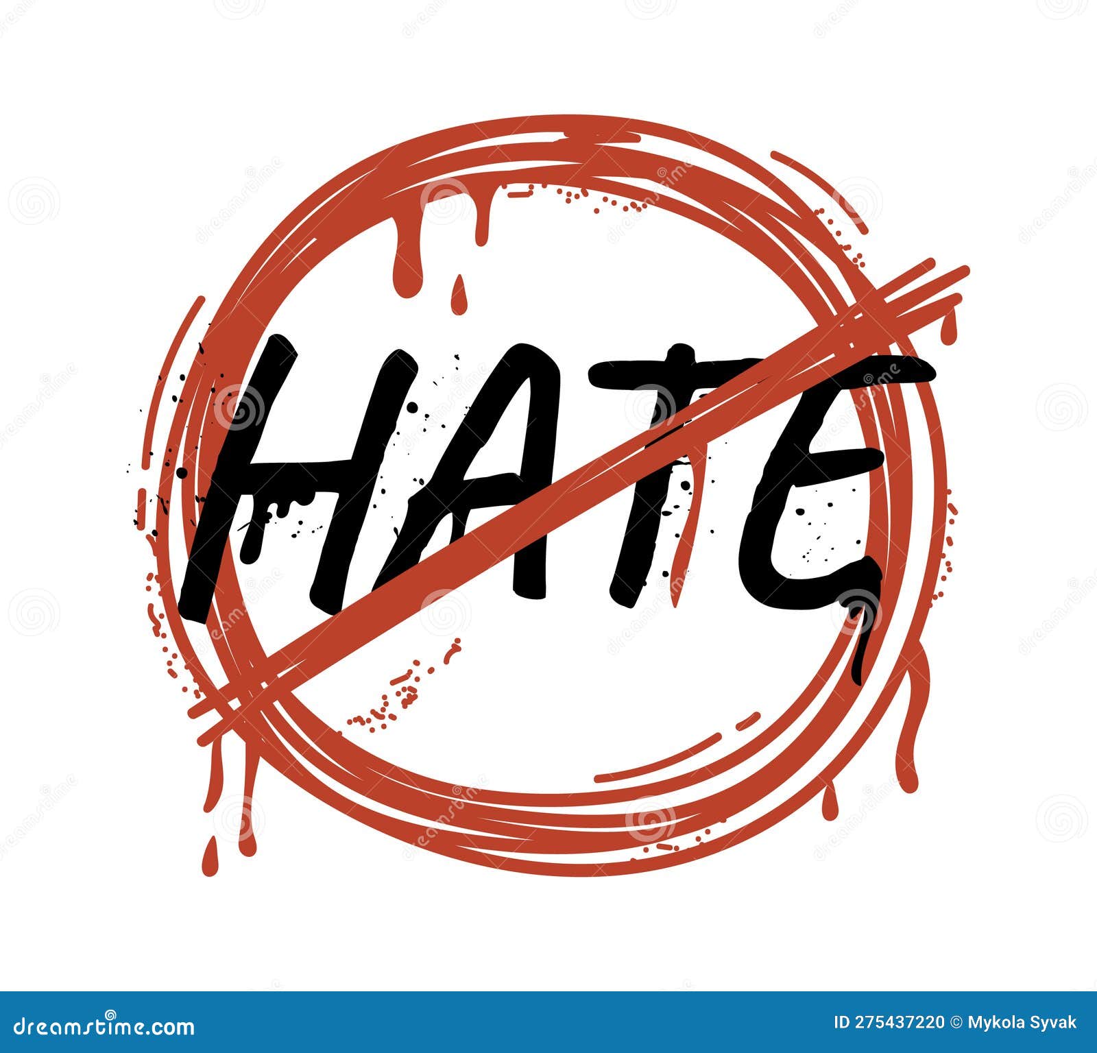 Stop Hate Pop Art Poster With Emojis, Stop Hating Hand Drawn Vector ...