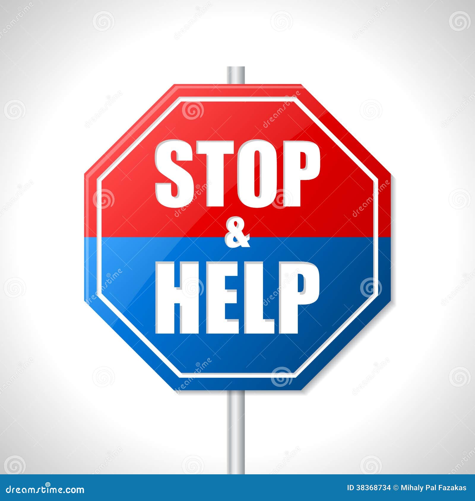 Stop and help traffic sign stock vector. Illustration of press - 38368734