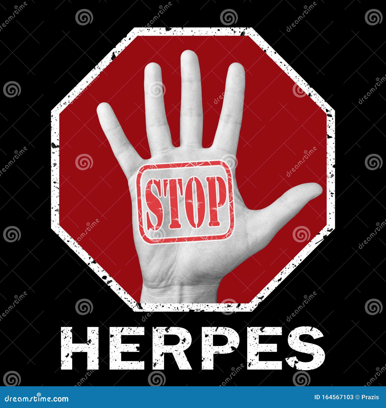 Open Hand with the Text Stop Herpes Stock Image - Image of painful ...