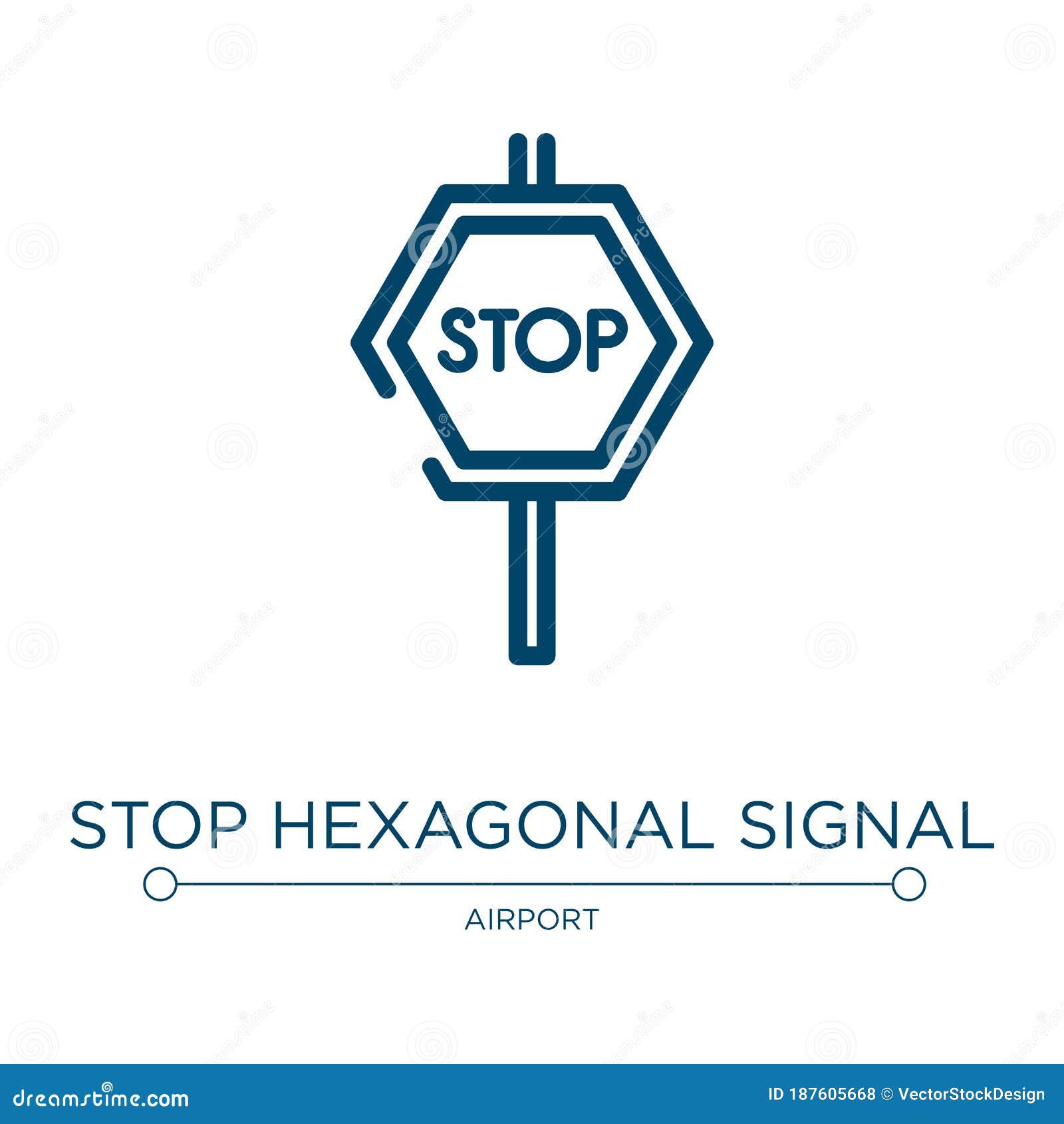 Stop Hexagonal Signal Icon. Linear Vector Illustration from Signals Set ...