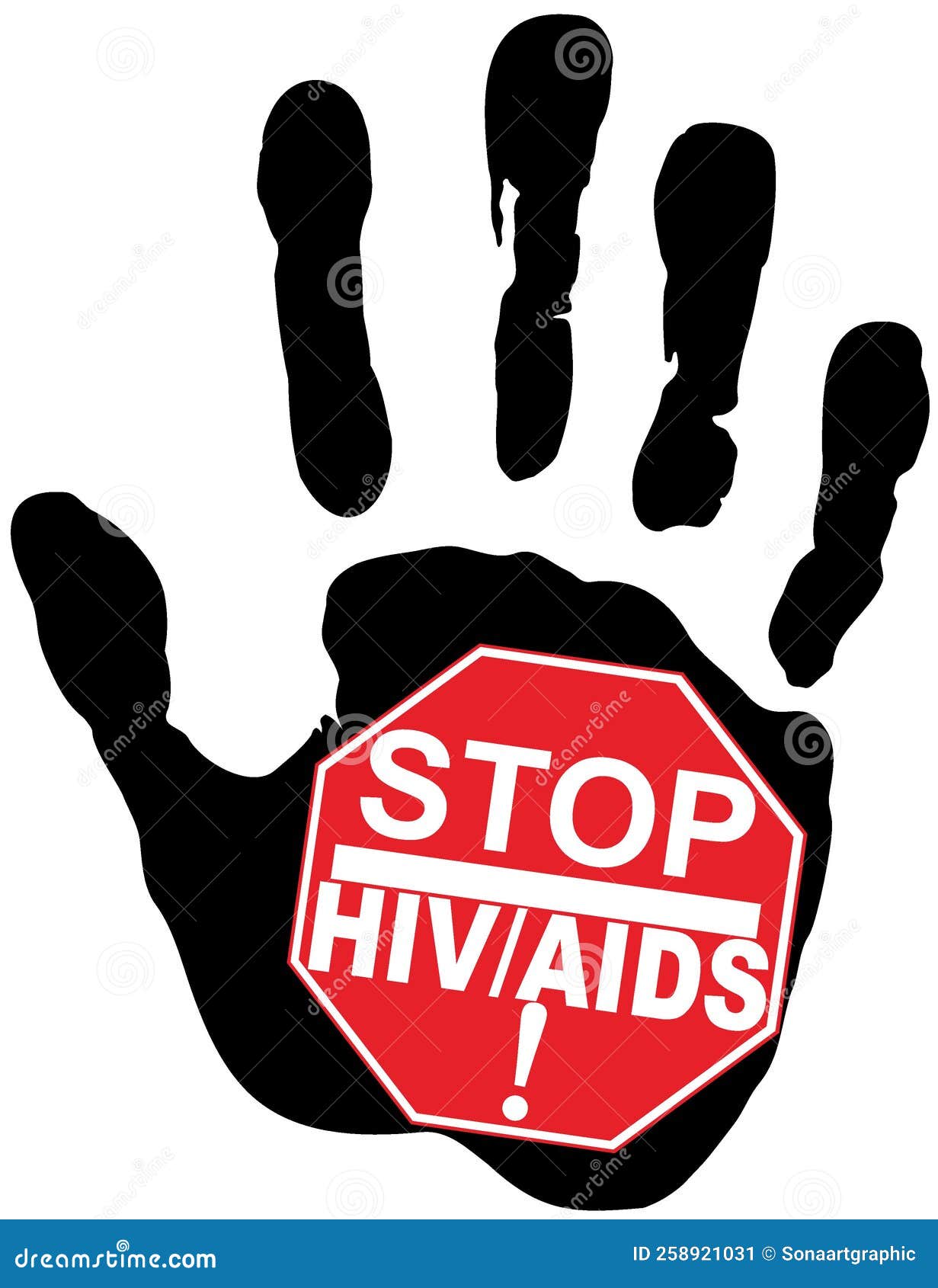 Stop Hiv or Aids Illustration Stock Illustration - Illustration of ...