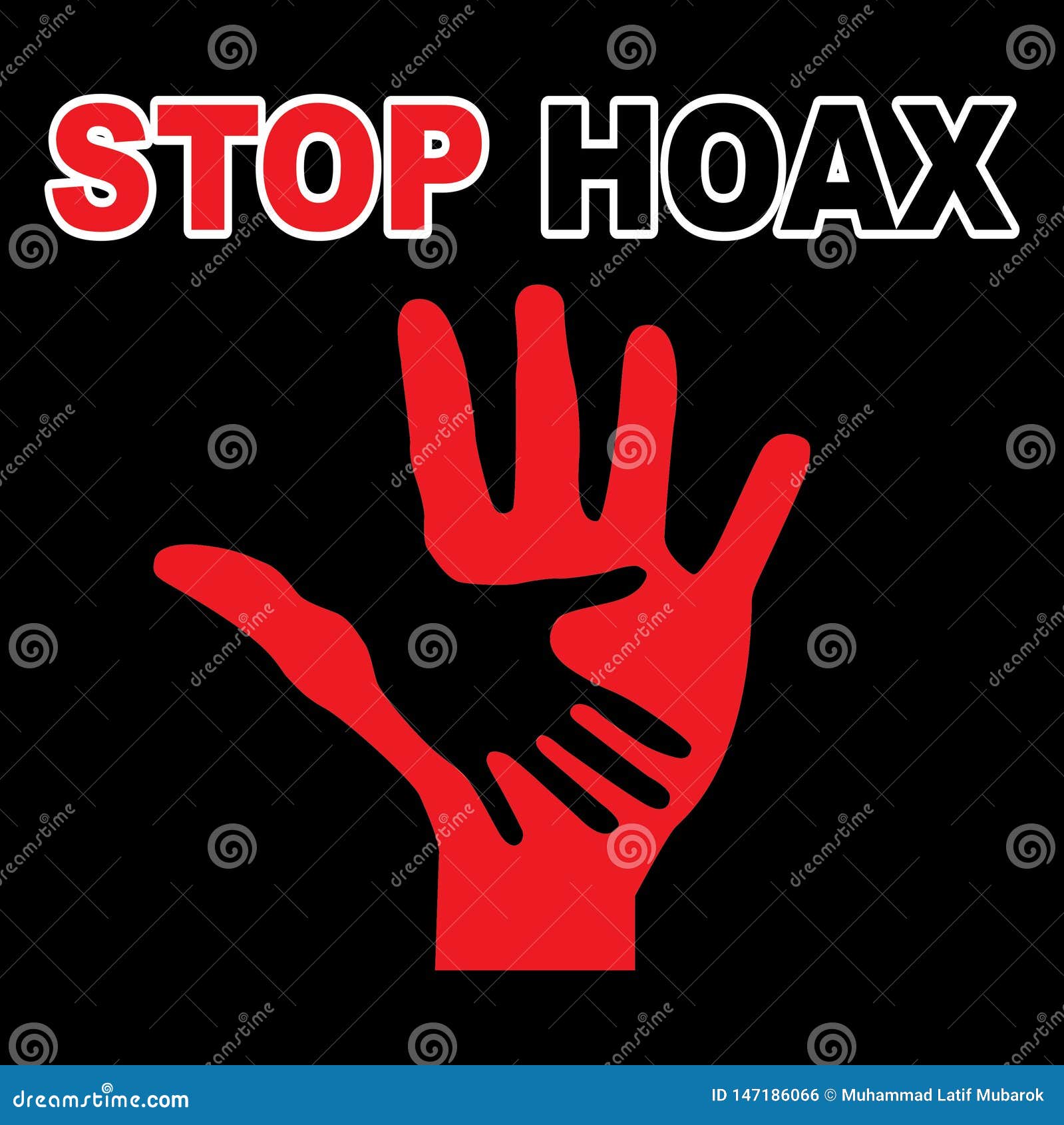 Stop Hoax Concept Design. Hand Punching Hoax Word Typography. Fight ...