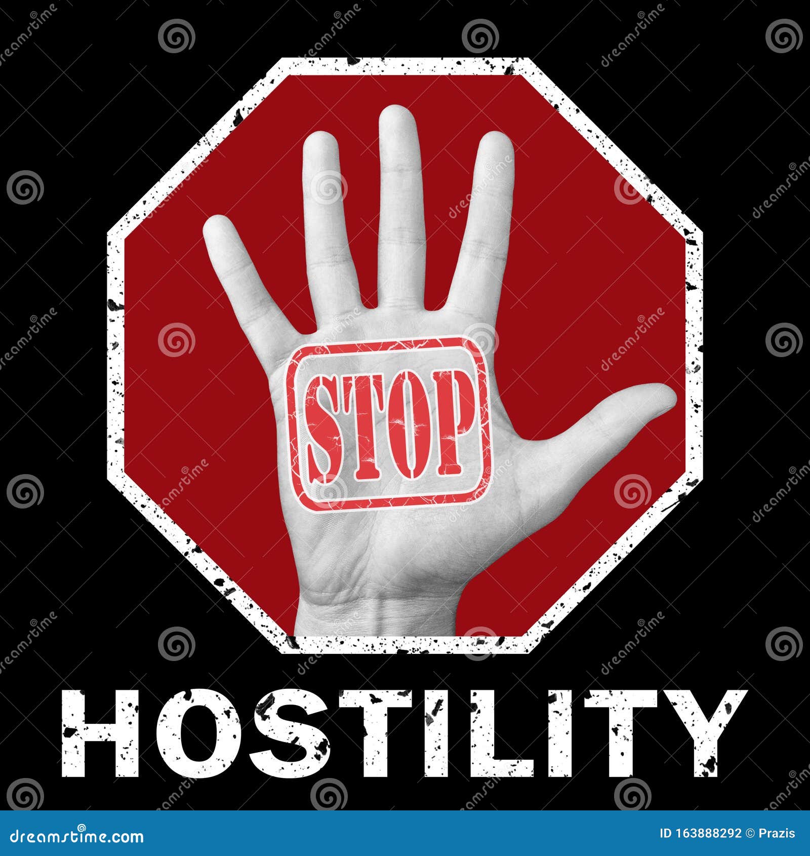 Stop Hostility Conceptual Illustration. Global Social Problem Stock ...