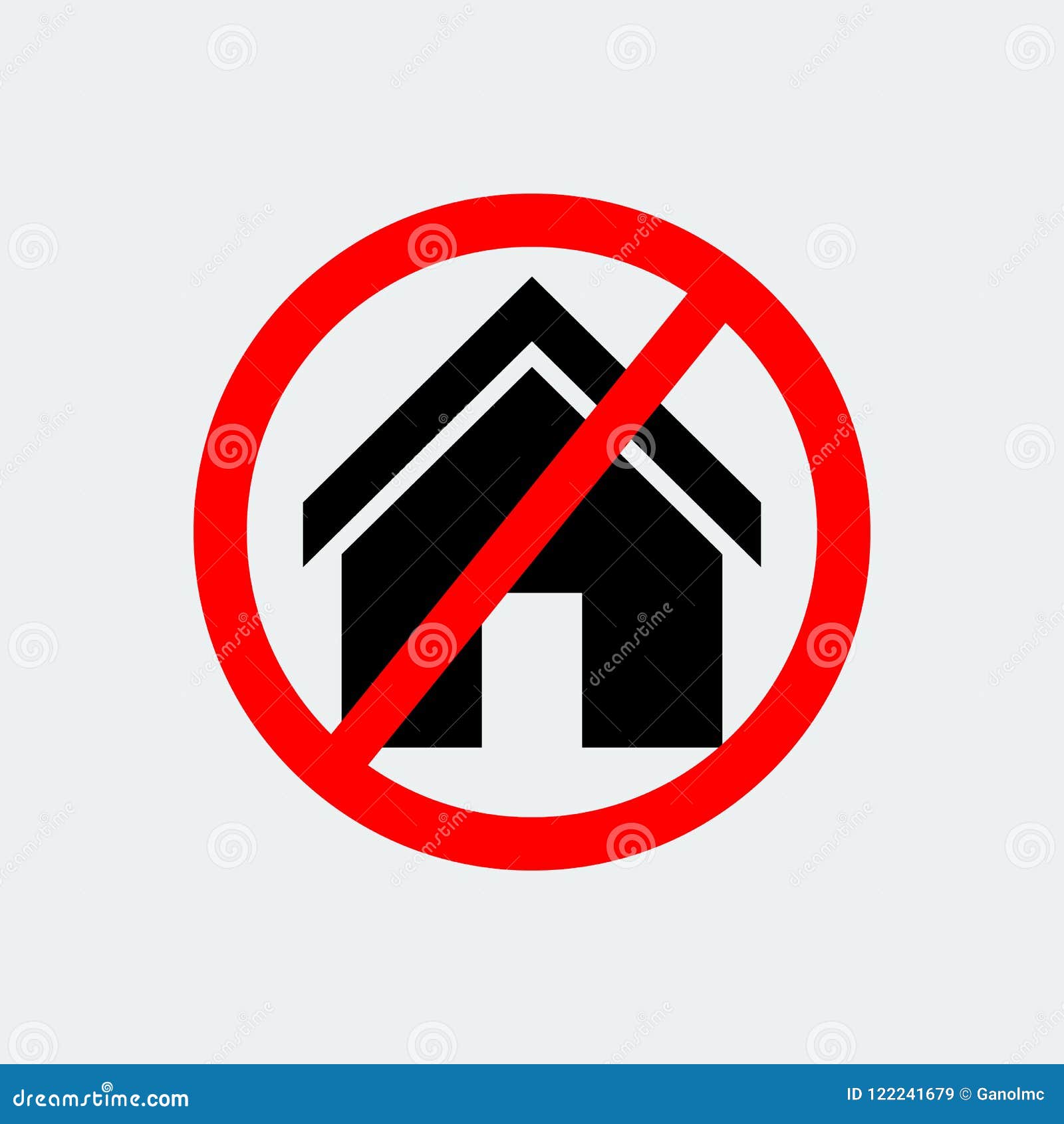 Stop House Building Icon.Vector Illustration Stock Vector ...