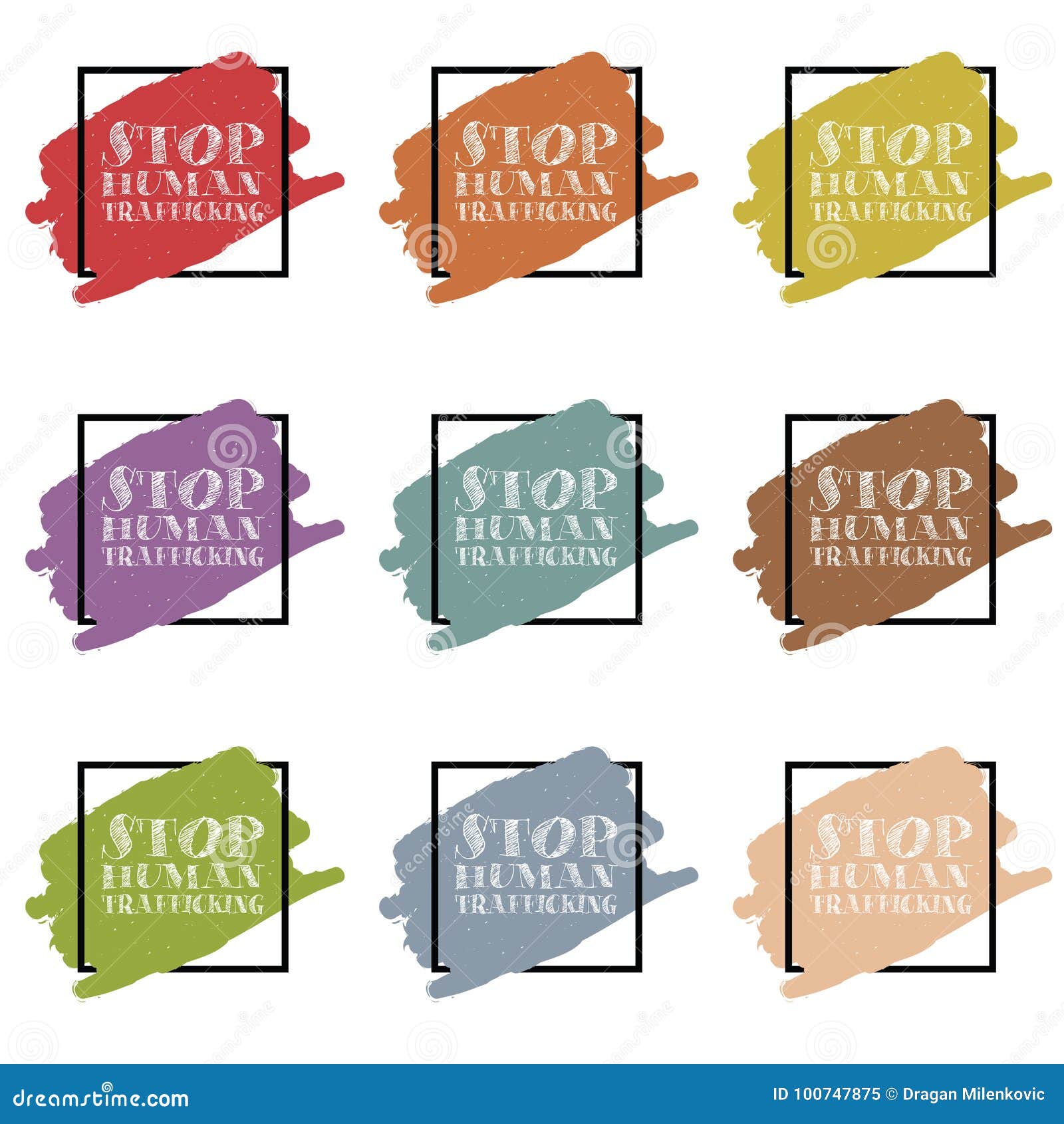 Stop Human Trafficking Banner. End People Trade Poster. Font To ...