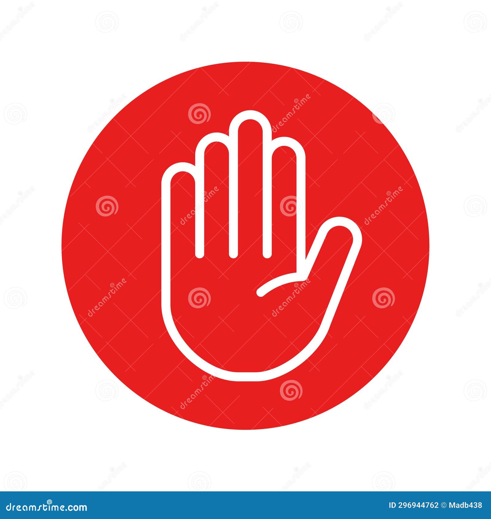 Stop Icon Design in Flat Style. Human Hand in Red Circle Stock Vector ...