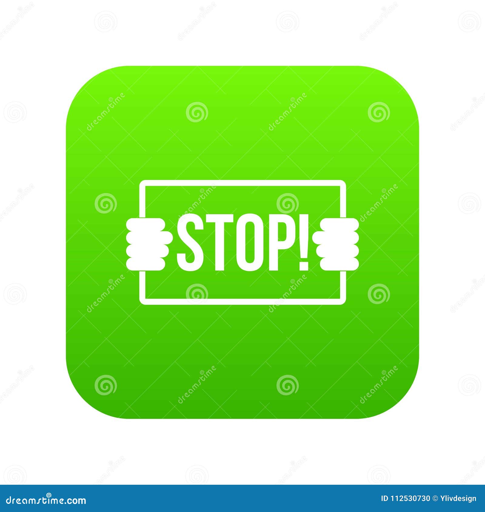 Stop icon digital green stock vector. Illustration of interdiction ...