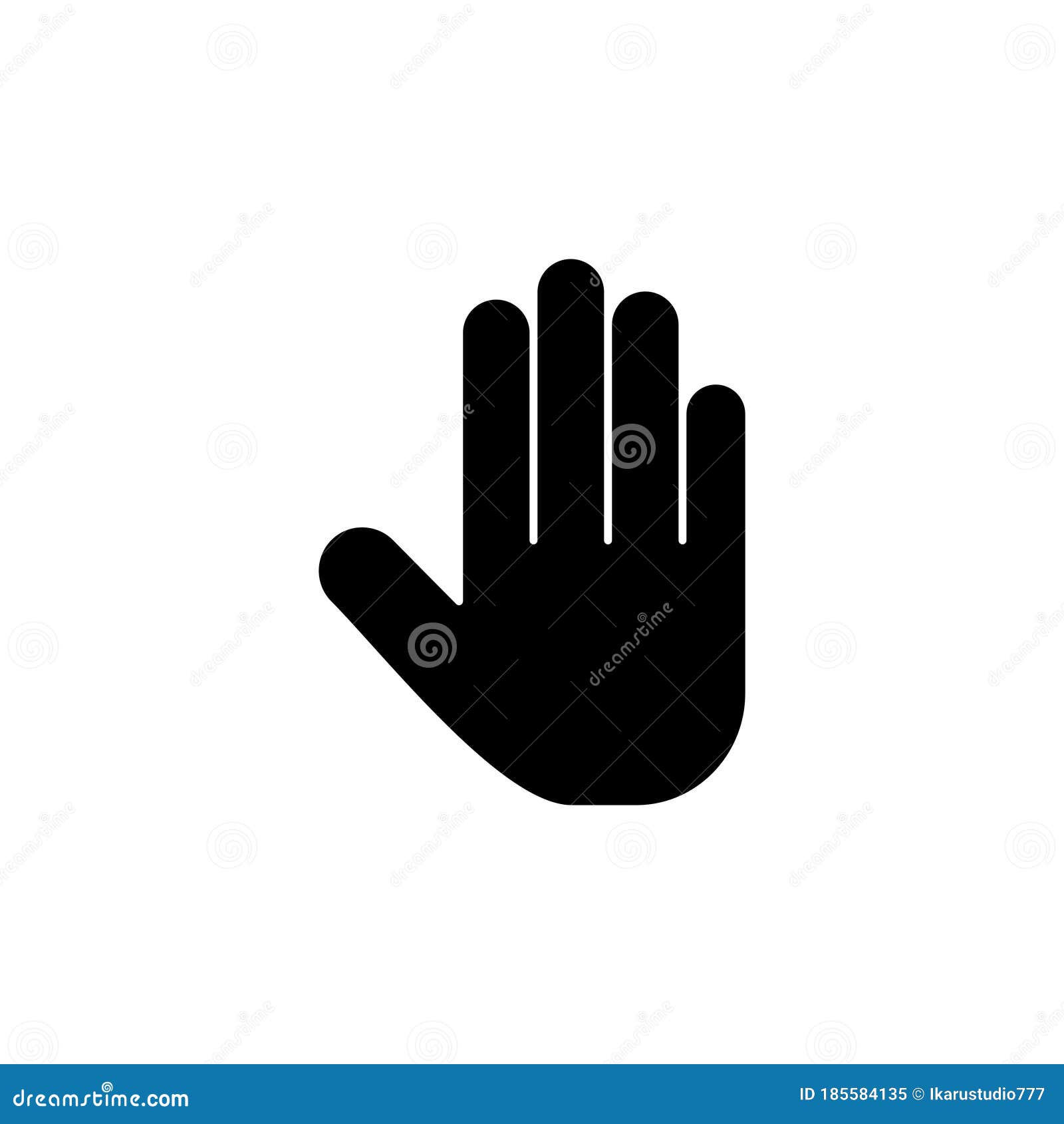 Stop Icon Isolated on White Background. Hand Symbol Stock Vector ...