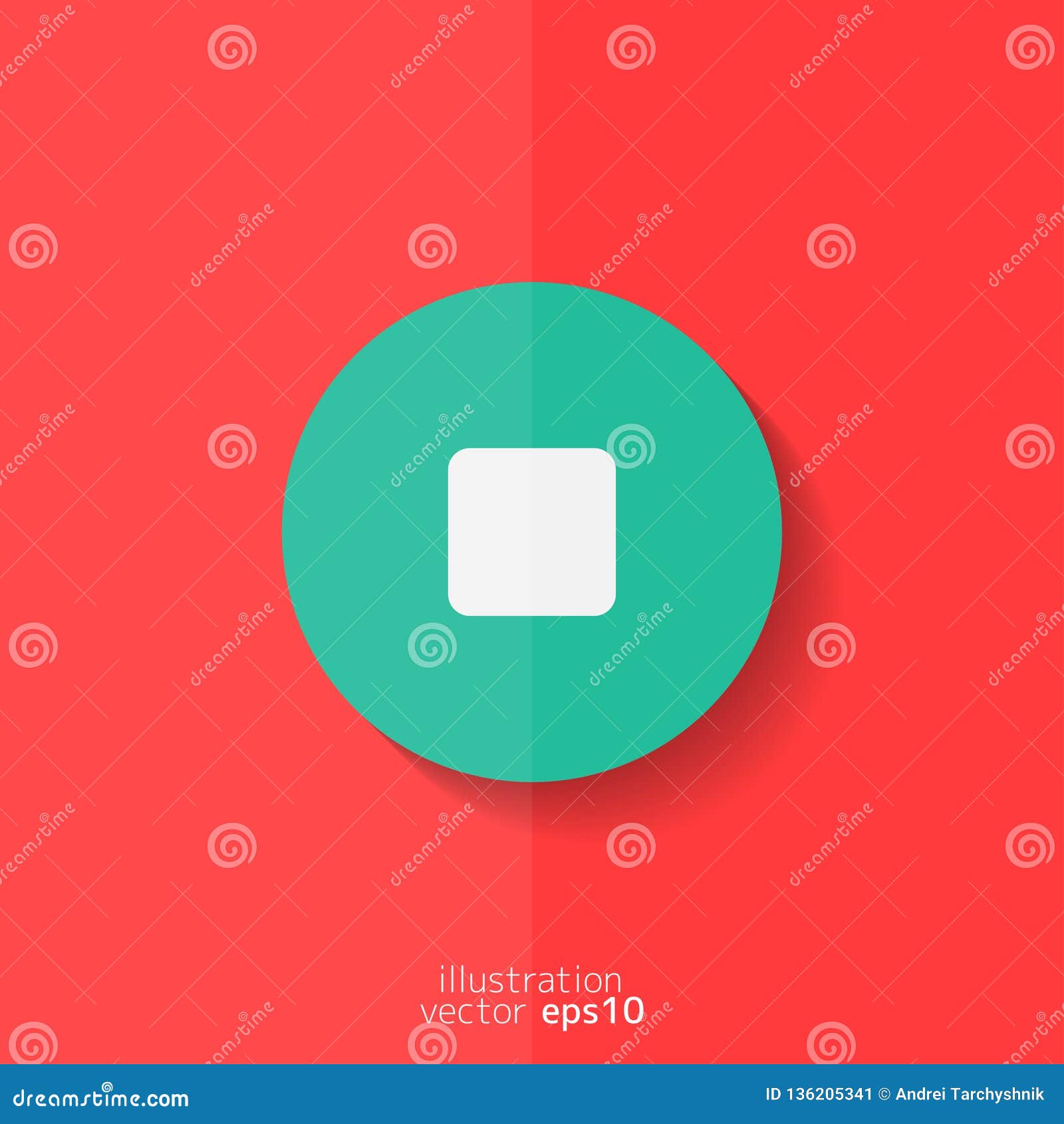 Stop Icon. Media Player Button. Flat Design. Stock Vector ...