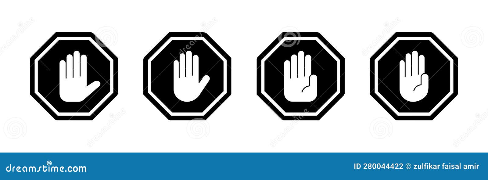 Stop Icon . Stop Road Sign. Hand Stop Icon Vector Stock Vector ...