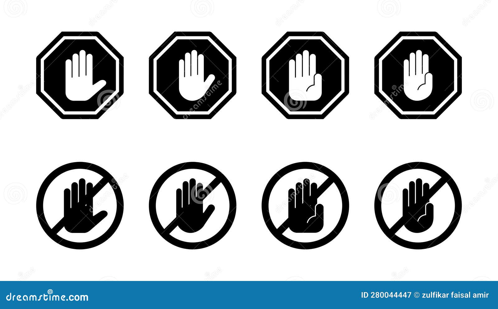 Stop Icon . Stop Road Sign. Hand Stop Icon Vector Stock Vector ...