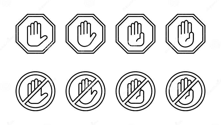 Stop Icon . Stop Road Sign. Hand Stop Icon Vector Stock Vector ...
