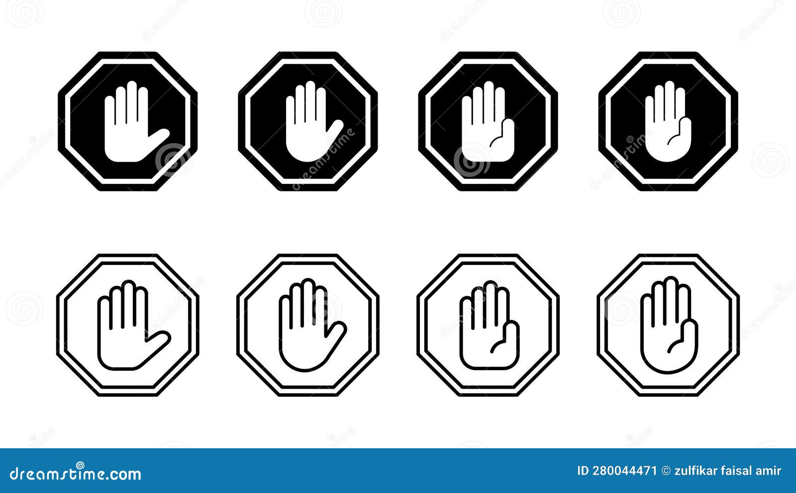 Stop Icon . Stop Road Sign. Hand Stop Icon Vector Stock Vector ...