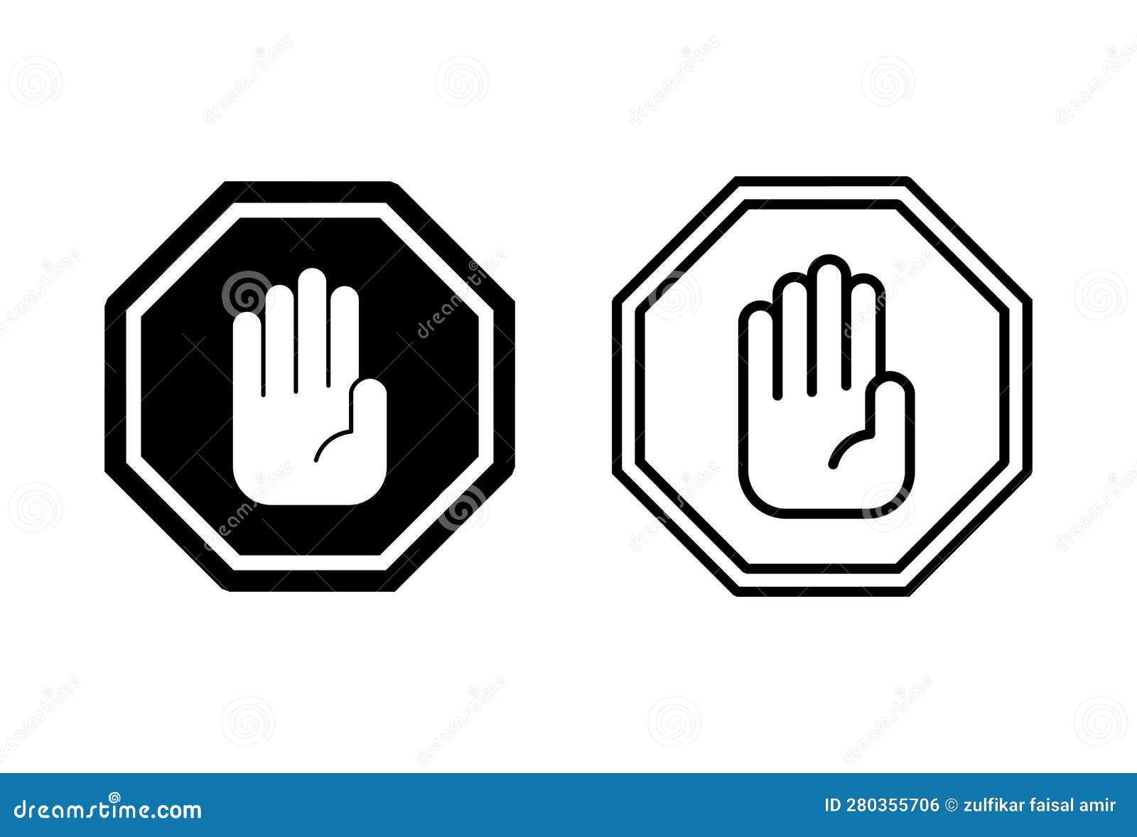 Stop Icon . Stop Road Sign. Hand Stop Icon Vector Stock Vector ...