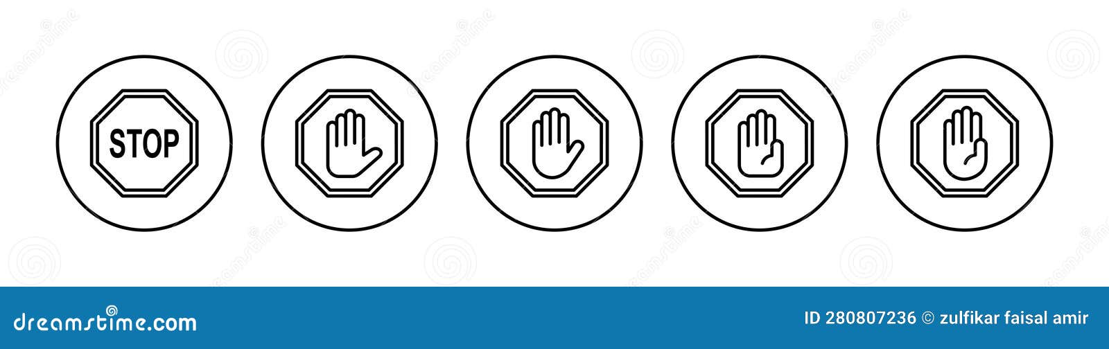 Stop Icon . Stop Road Sign. Hand Stop Icon Vector Stock Vector ...